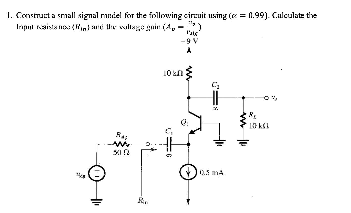 Solved Construct a small signal model for the following | Chegg.com