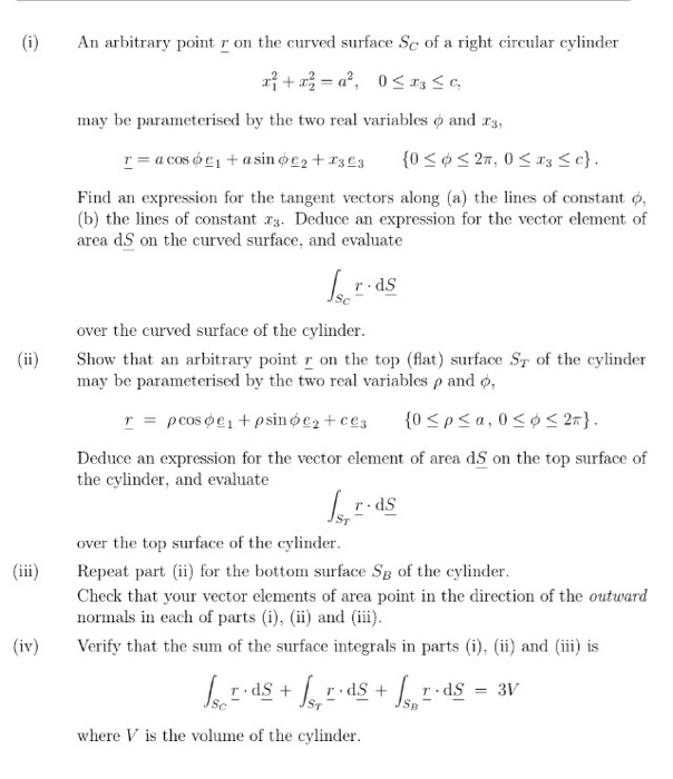 Solved An arbitrary point r on the curved surface S_c of a | Chegg.com