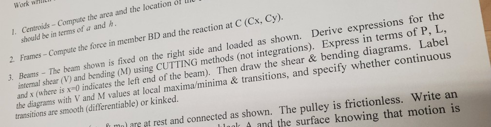 Solved Work wie 1. Centroids - Compute the area and the | Chegg.com