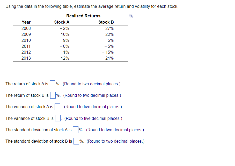Solved Using the data in the following table, estimate | Chegg.com