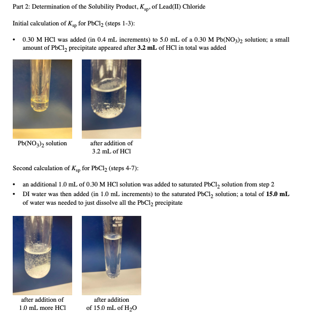 Solved Part 2: Determination of the Solubility Product of | Chegg.com