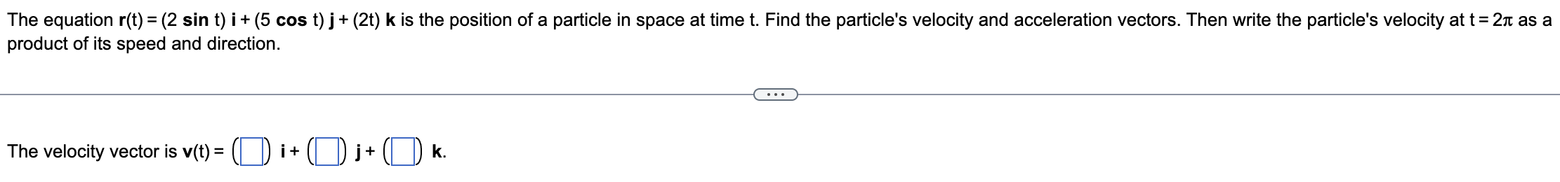 Solved product of its speed and direction. The velocity | Chegg.com