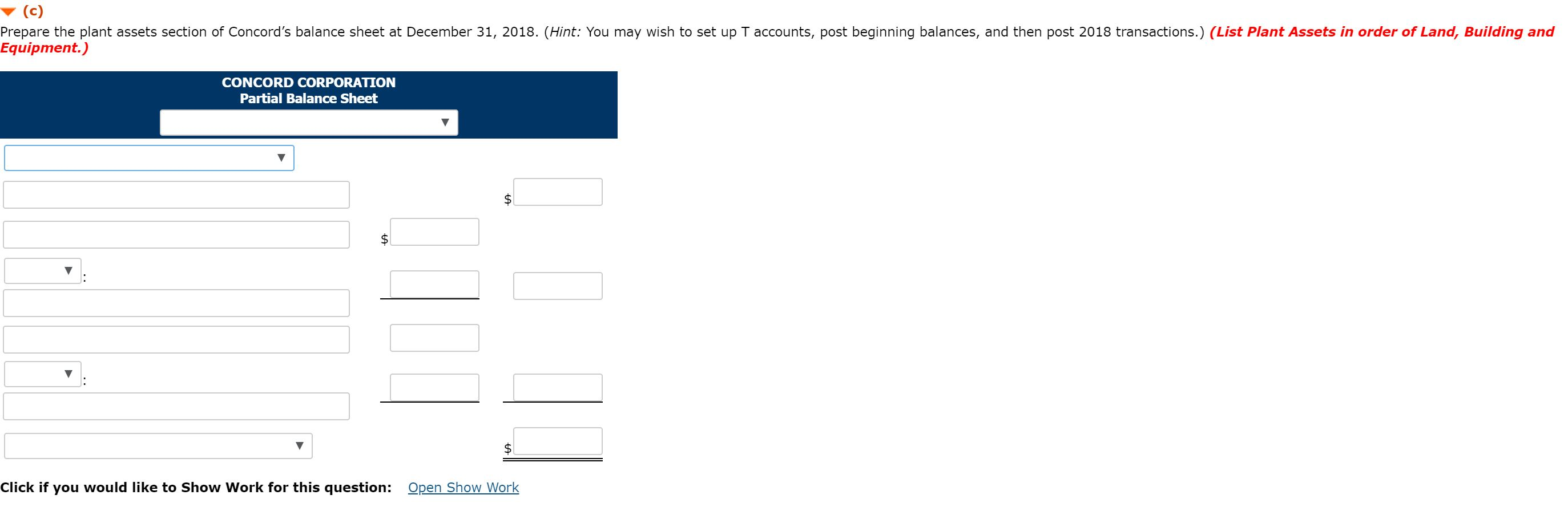 Solved Exercise 9-9 (Part Level Submission) Shown below are | Chegg.com