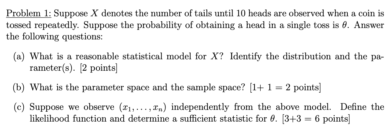 Solved Problem 1: Suppose X denotes the number of tails | Chegg.com