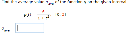 Solved Find the average value gave of the function g on the | Chegg.com