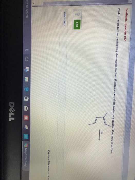 Solved Testbank, Question 107 Predict the product for the | Chegg.com Solved Testbank, Question 107 Predict the product for the | Chegg.com