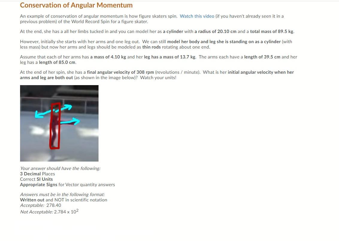 Solved Conservation of Angular Momentum An example of | Chegg.com