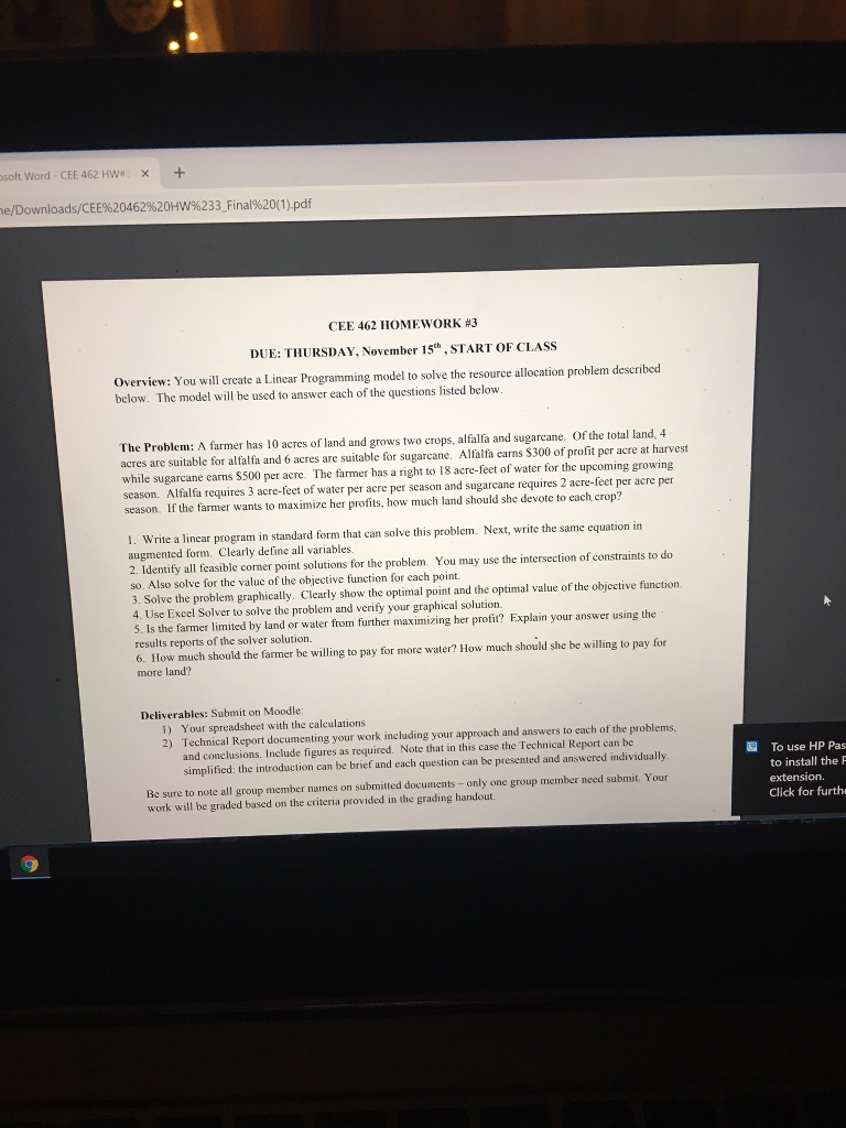 soft Word . CEE 462 HW# X + | Chegg.com