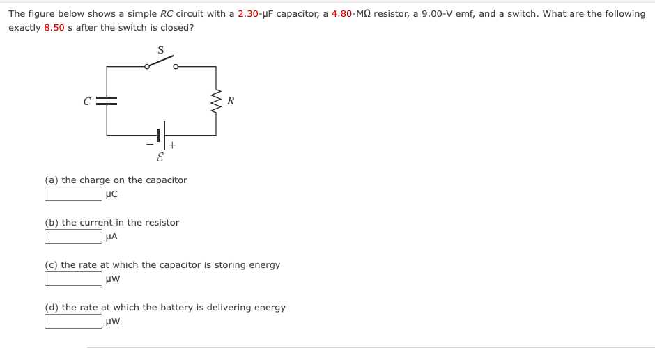 Solved The figure below shows a simple RC circuit with a | Chegg.com