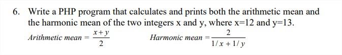 Solved 6. Write a PHP program that calculates and prints | Chegg.com