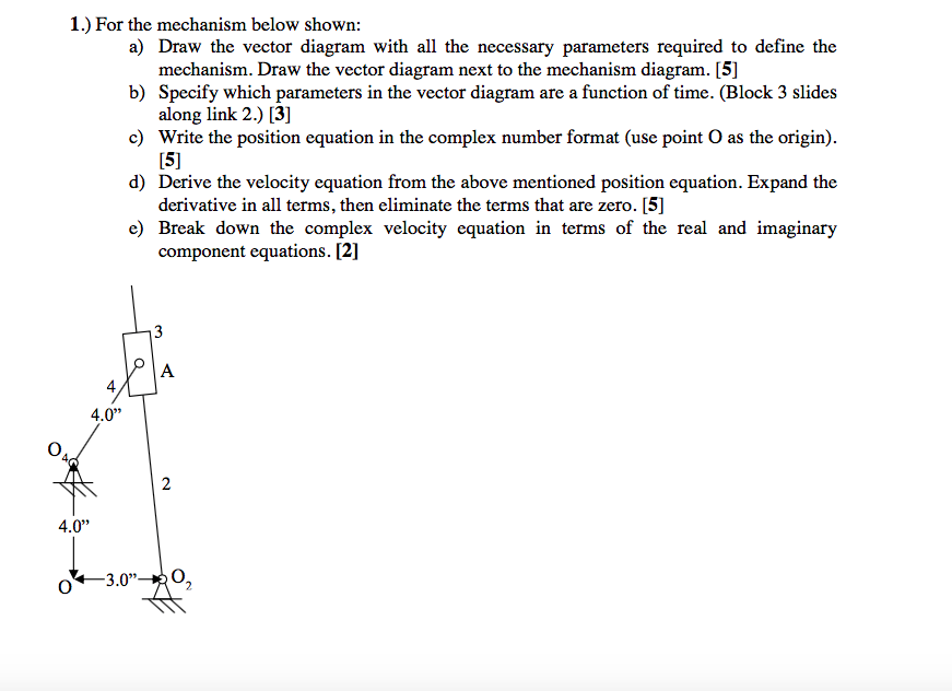 Solved 1.) For the mechanism below shown: a) Draw the vector | Chegg.com
