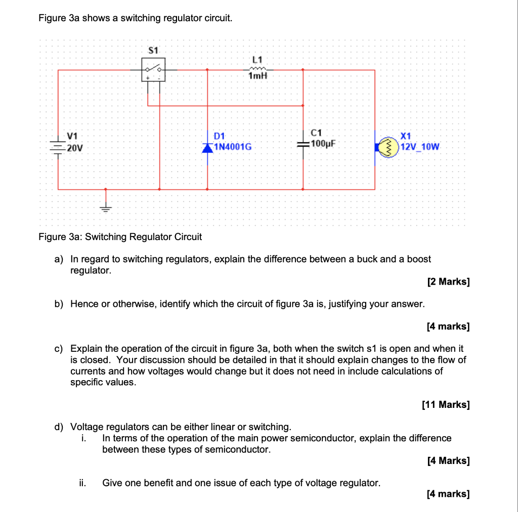 Solved Figure 3a shows a switching regulator circuit. S1 L1 | Chegg.com