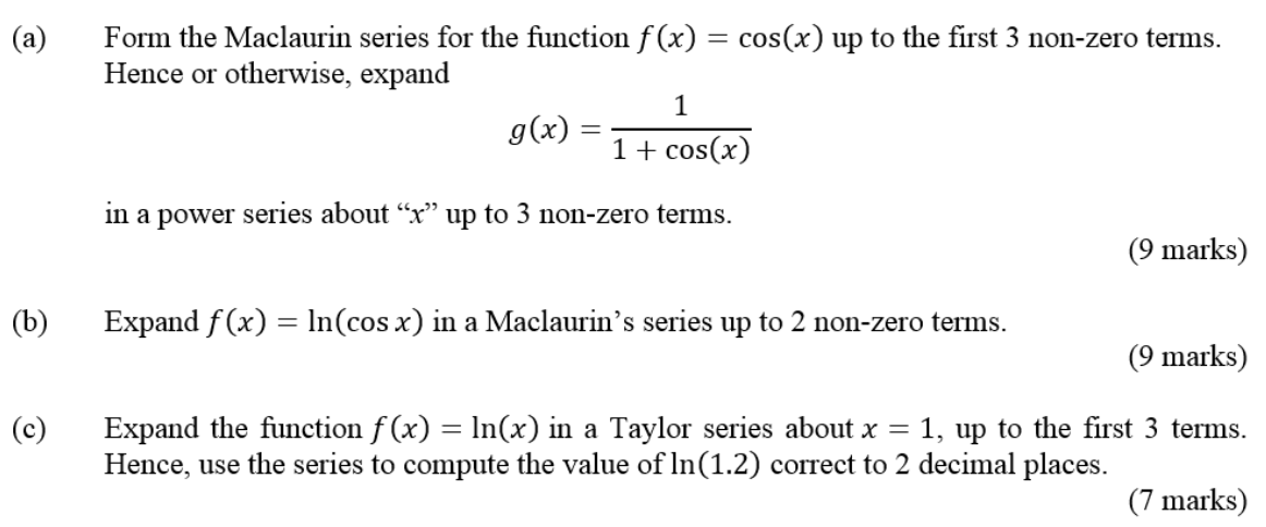 Solved (a) Form the Maclaurin series for the function f(x) = | Chegg.com
