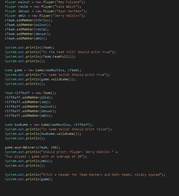 Solved Phase 3: Class Game Create class Game, which is a | Chegg.com
