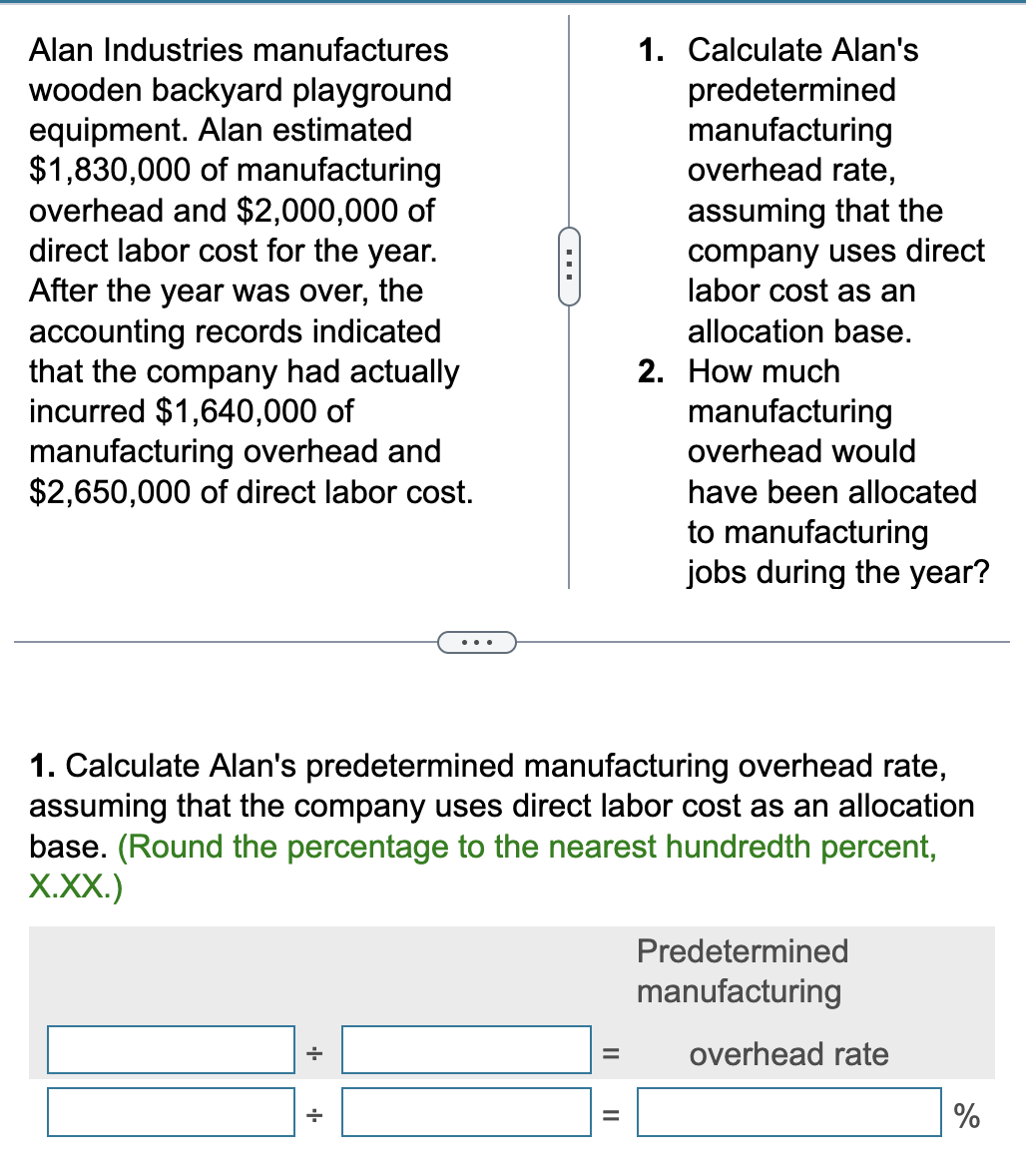 Solved Alan Industries manufactures wooden backyard | Chegg.com