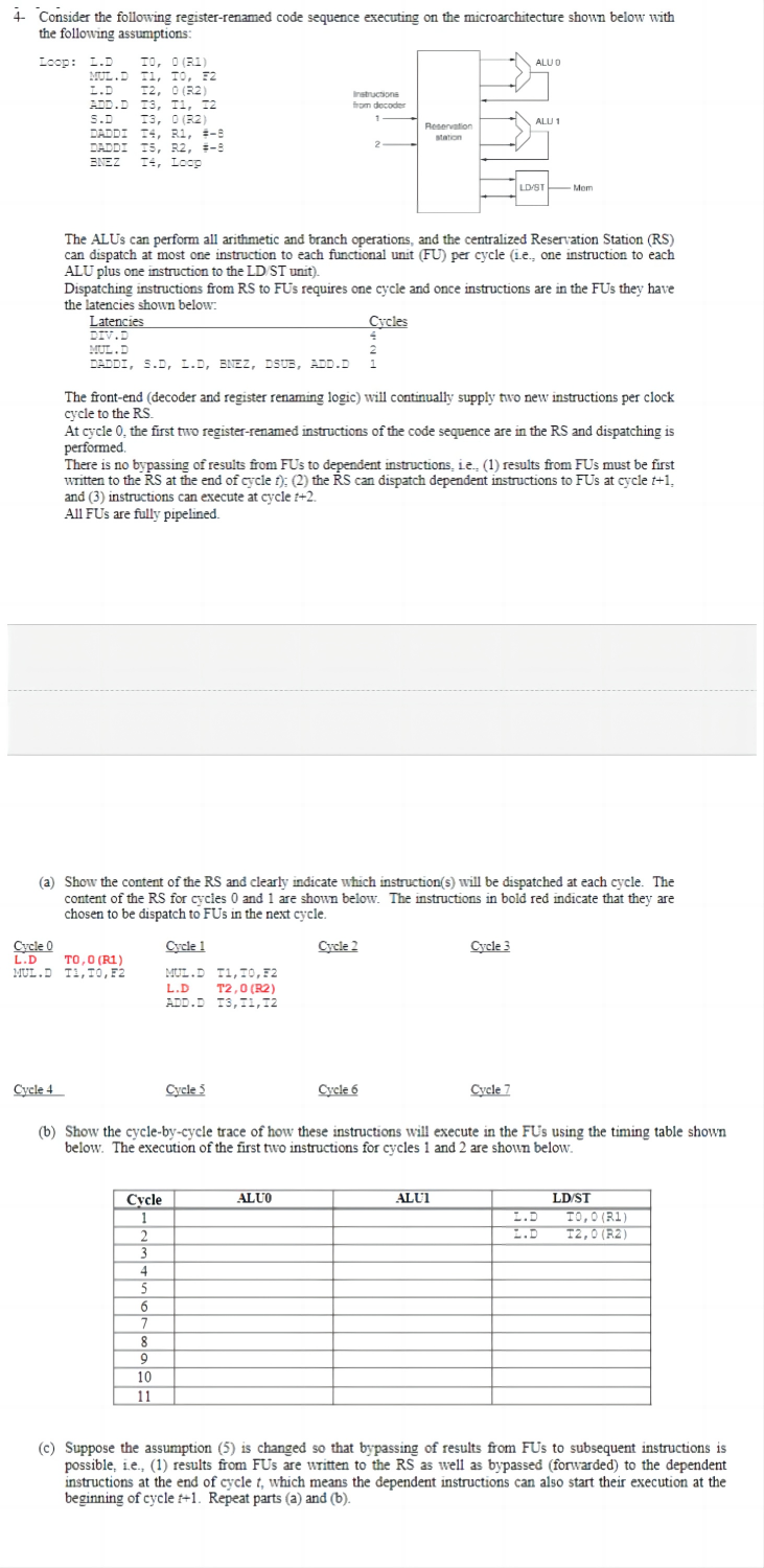 Solved 4- ﻿Consider the following register-renamed code | Chegg.com