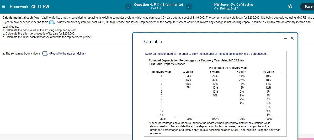 Solved Homework: Ch 11 HW Question 4, P11-11 (similar to) | Chegg.com Solved Homework: Ch 11 HW Question 4, P11-11 (similar to) | Chegg.com