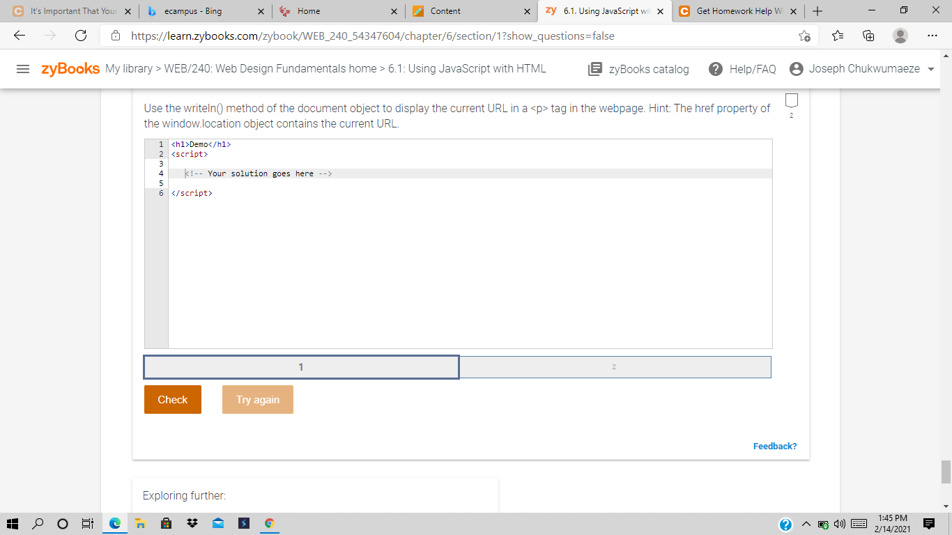 Solved C It's Important That You х becampus - Bing Home | Chegg.com