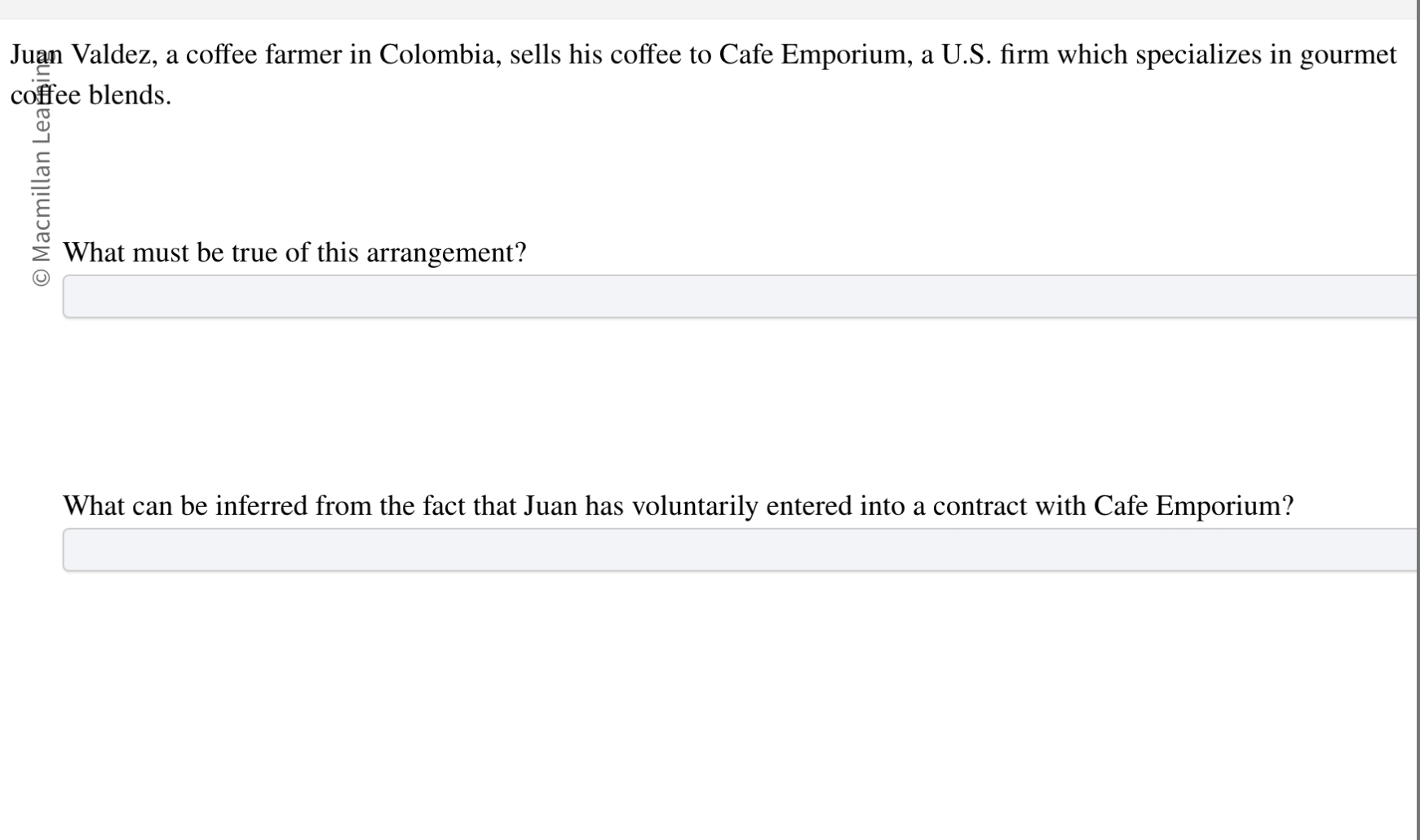 Solved Juan Valdez, a coffee farmer in Colombia, sells his | Chegg.com