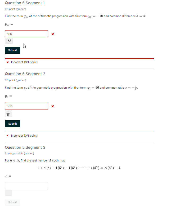 Solved 0/1 point (graded) Find the term y50 of the | Chegg.com