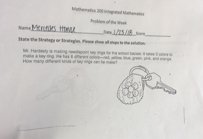 Solved Mathematics 200 Integrated Mathematics Problem of the | Chegg.com