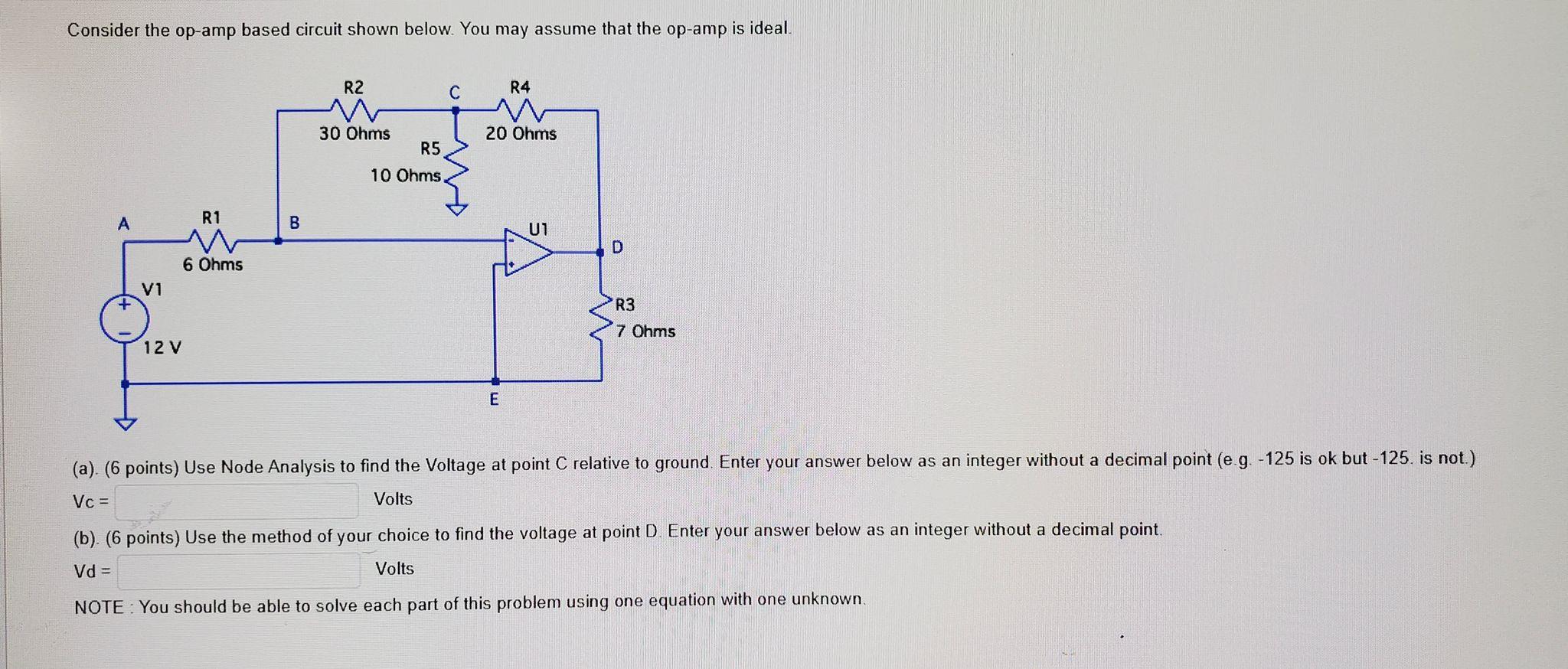 Solved Consider the op-amp based circuit shown below. You | Chegg.com