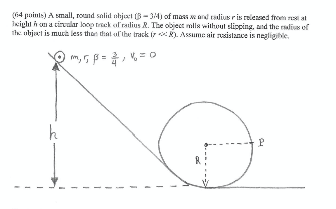 Solved (64 points) A small, round solid object (B = 3/4) of | Chegg.com