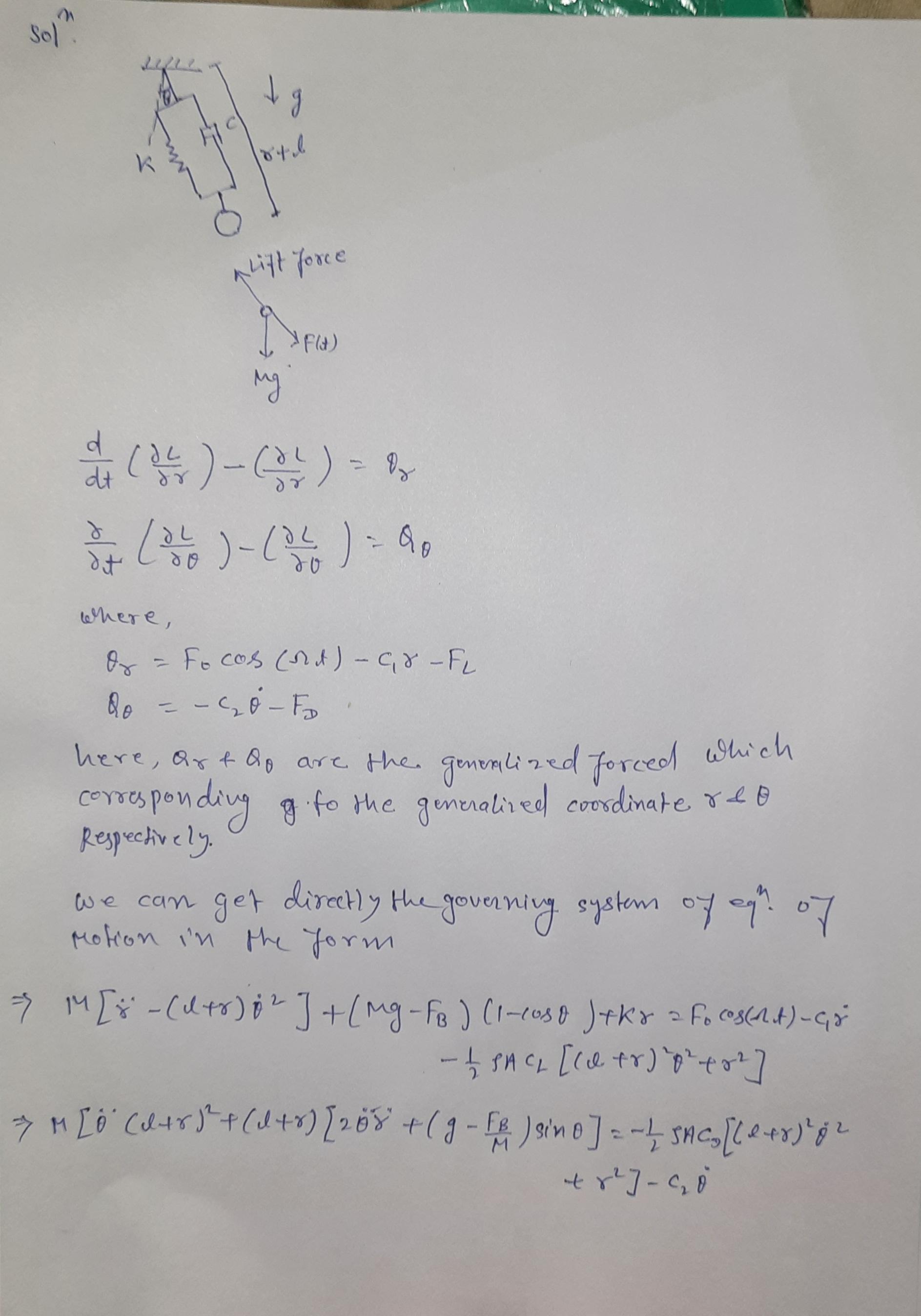 Solved Problem 3: Find the equations of motion for the | Chegg.com