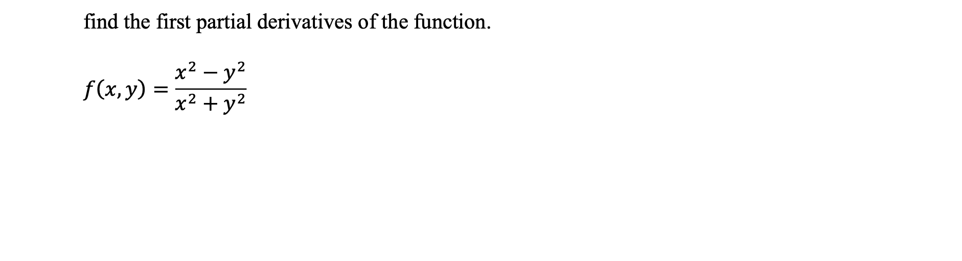 Solved find the first partial derivatives of the function. | Chegg.com