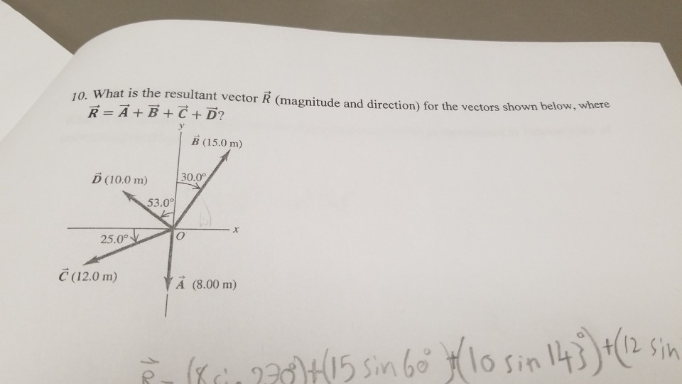 Solved 10. What is the resultant vector R (magnitude and | Chegg.com