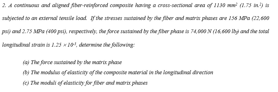 Solved 2. A continuous and aligned fiber-reinforced | Chegg.com