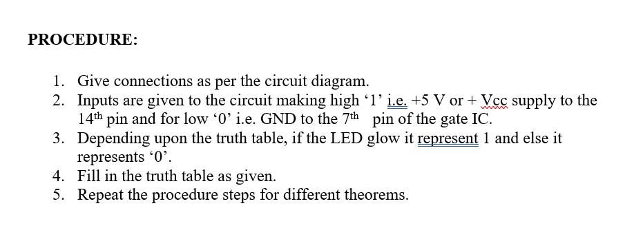Solved THEOREM 3PROCEDURE: 1. Give connections as per the | Chegg.com