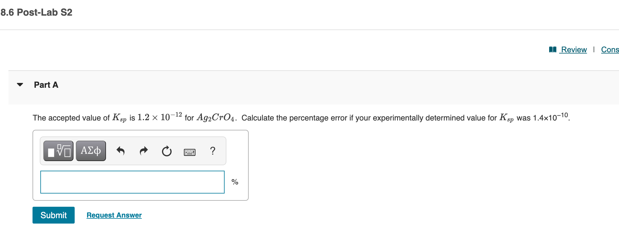 Solved 8.2 Post-Lab S2 20 I Review | Constants | Peri Part A | Chegg.com