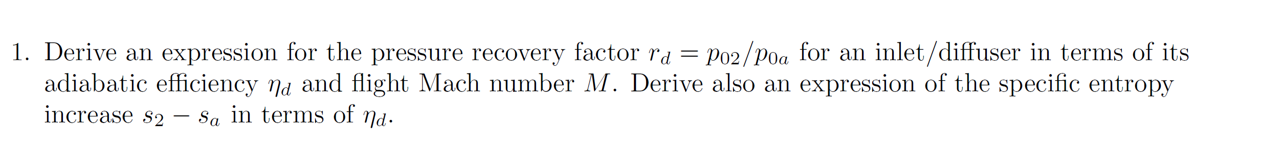 Solved Derive an expression for the pressure recovery factor | Chegg.com
