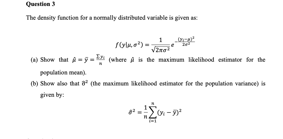 Solved The density function for a normally distributed | Chegg.com