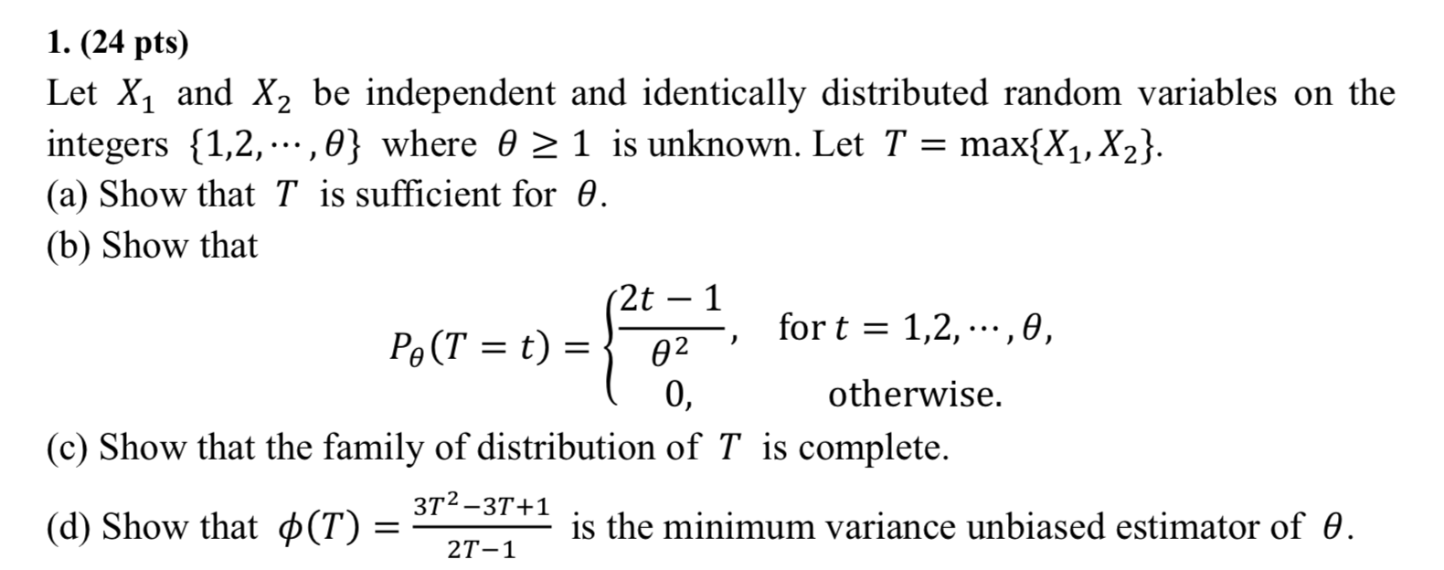 Solved Let 𝑋1 and 𝑋2 be independent and identically | Chegg.com