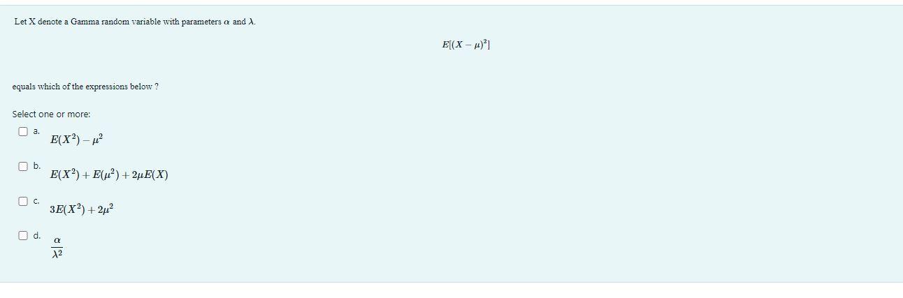 Solved Let X Denote A Gamma Random Variable With Parameters 7525