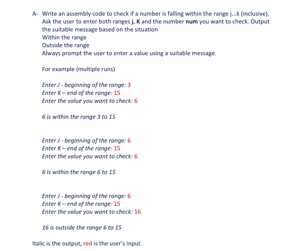 Solved A- Write an assembly code to check if a number is | Chegg.com