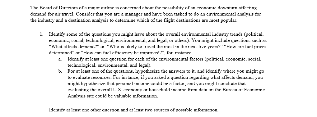 Solved The Board of Directors of a major airline is | Chegg.com