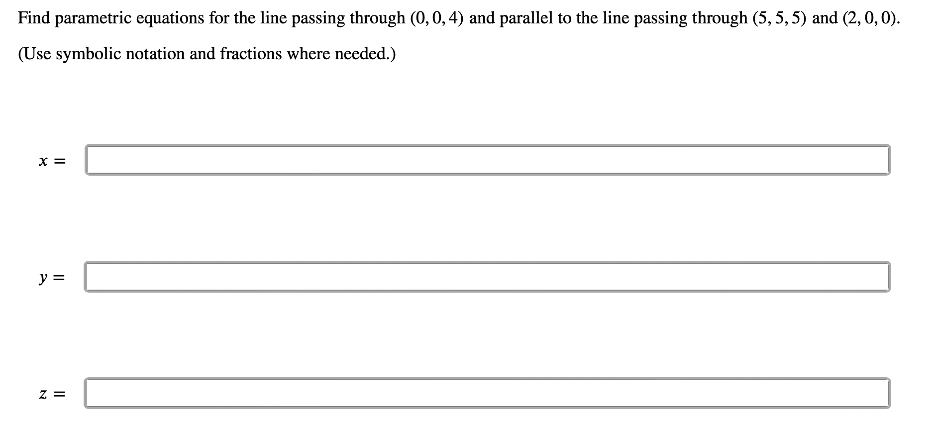 Solved Find parametric equations for the line passing | Chegg.com