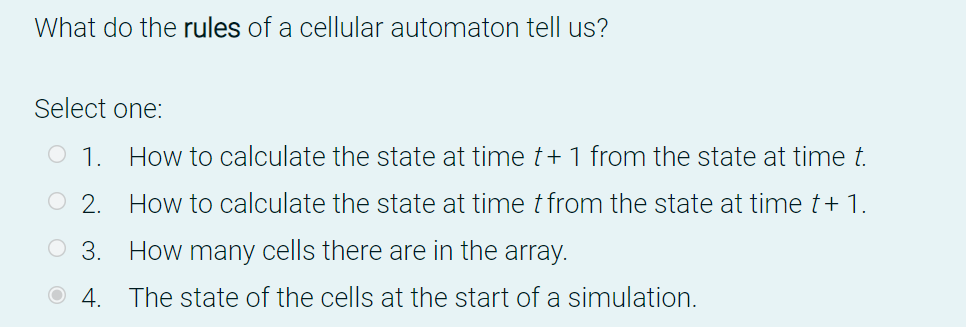 Solved What do the rules of a cellular automaton tell us? | Chegg.com