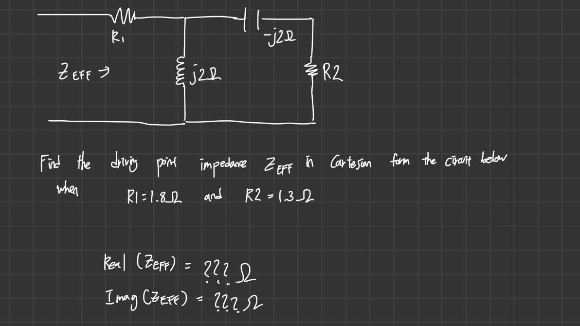 Solved when zL=jXL,zc=−jXc and zR=R R=2.2Ω,Xc=1.5Ω and | Chegg.com