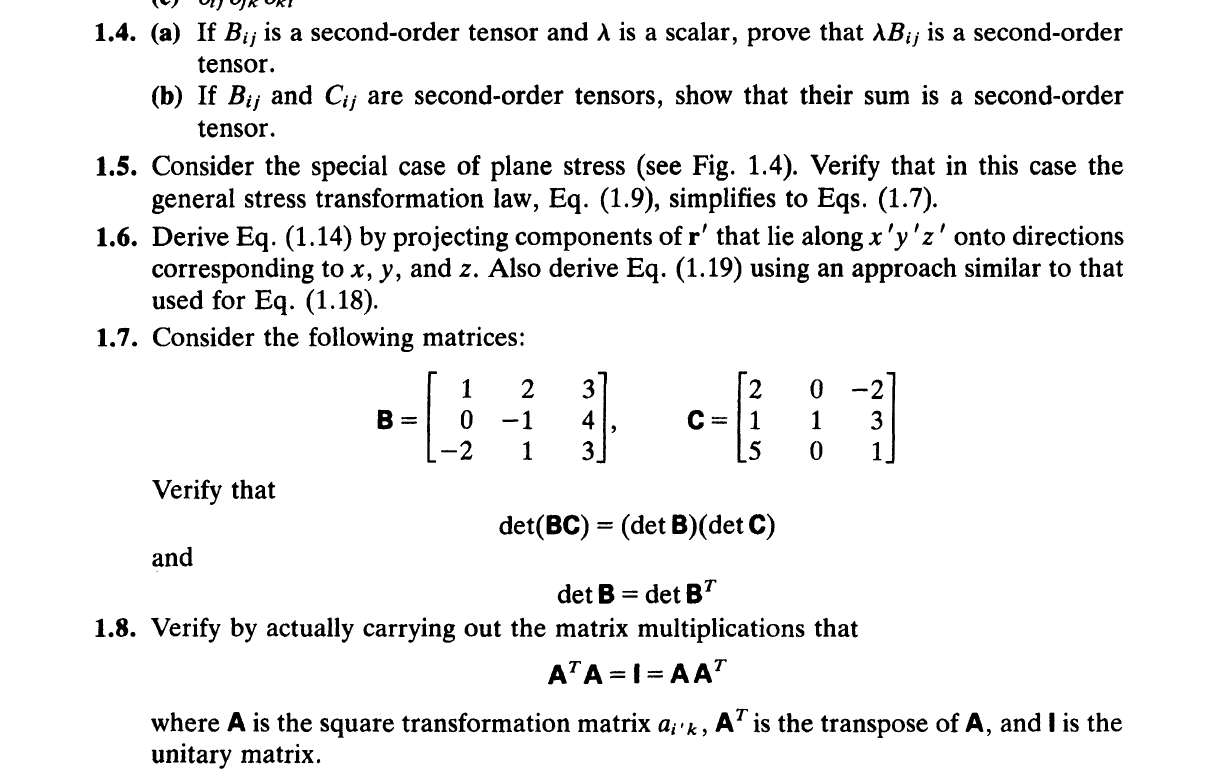 Solved 1.4. (a) If Bij is a second-order tensor and I is a | Chegg.com