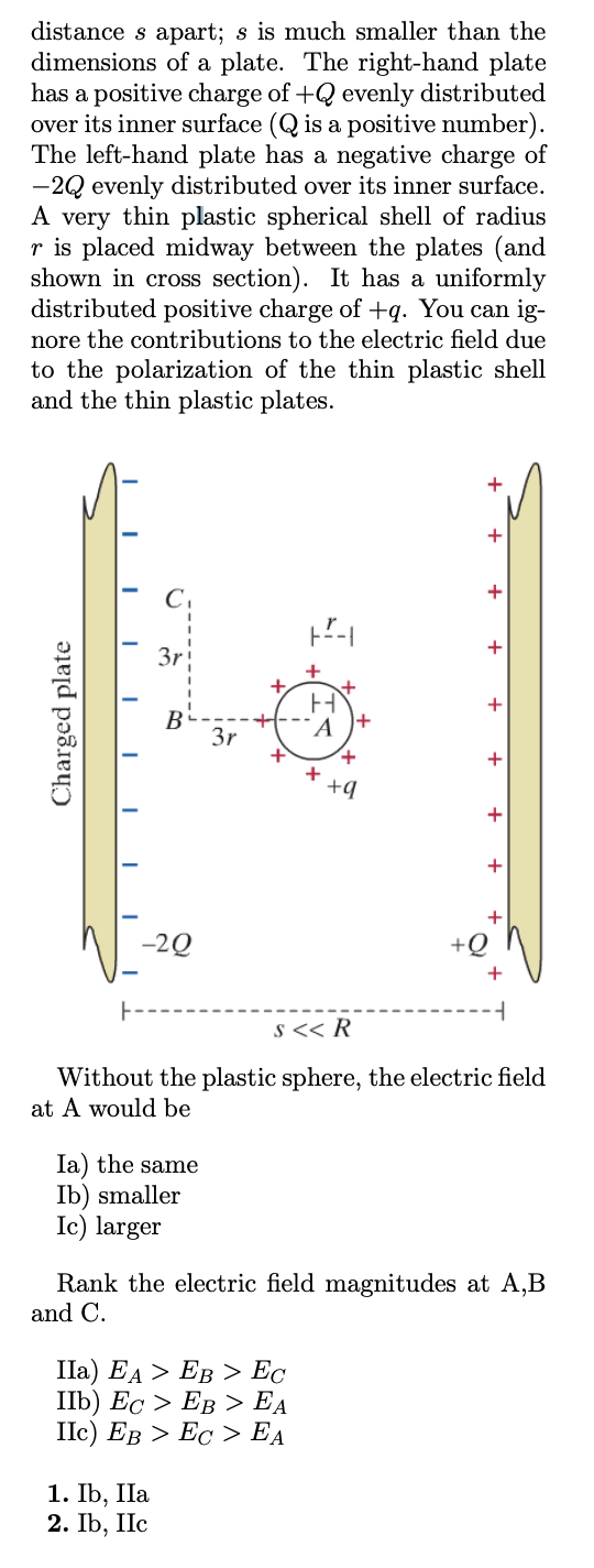 Solved Two large, thin, charged plastic circular plates each | Chegg.com