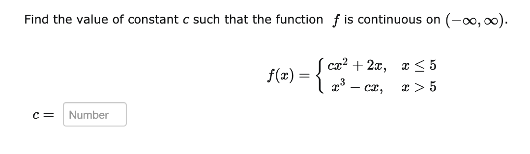 Solved Find the value of constant c such that the function f | Chegg.com