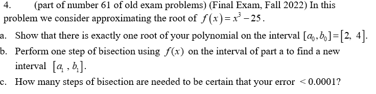 Solved 4. (part of number 61 of old exam problems) (Final | Chegg.com