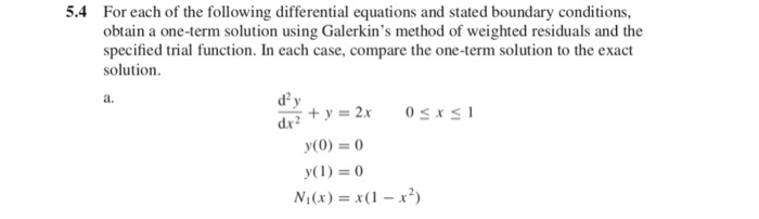 Solved 5.4 For each of the following differential equations | Chegg.com
