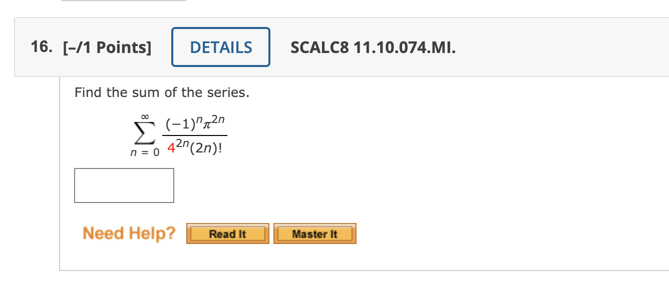 Solved Find the sum of the series. sum from n=0 to infinity | Chegg.com