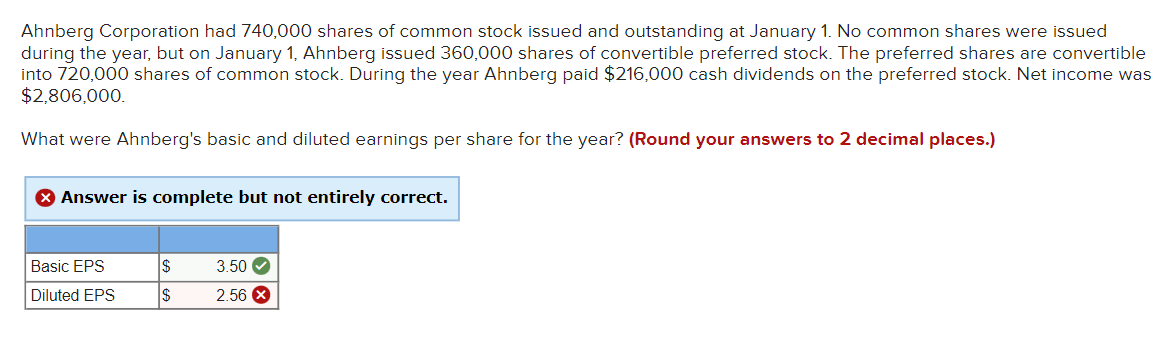 Solved Ahnberg Corporation had 740,000 shares of common | Chegg.com