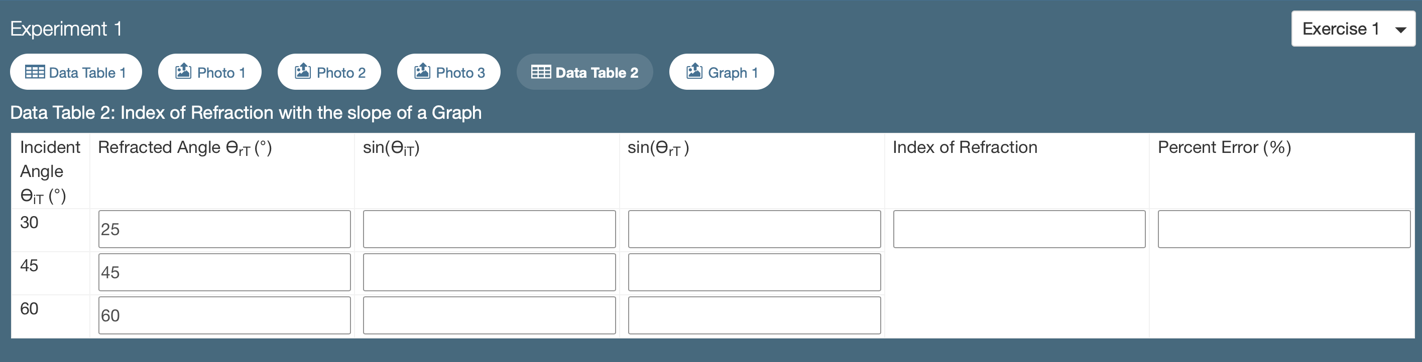 Solved Experiment 1 Exercise 1 Data Table 1 Photo 1 Photo 2 | Chegg.com